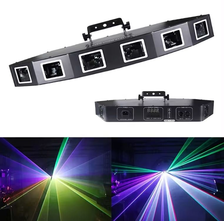 Disco RGB full color 6-eye laser DMX512 DJ disco nightclub stage effect ...